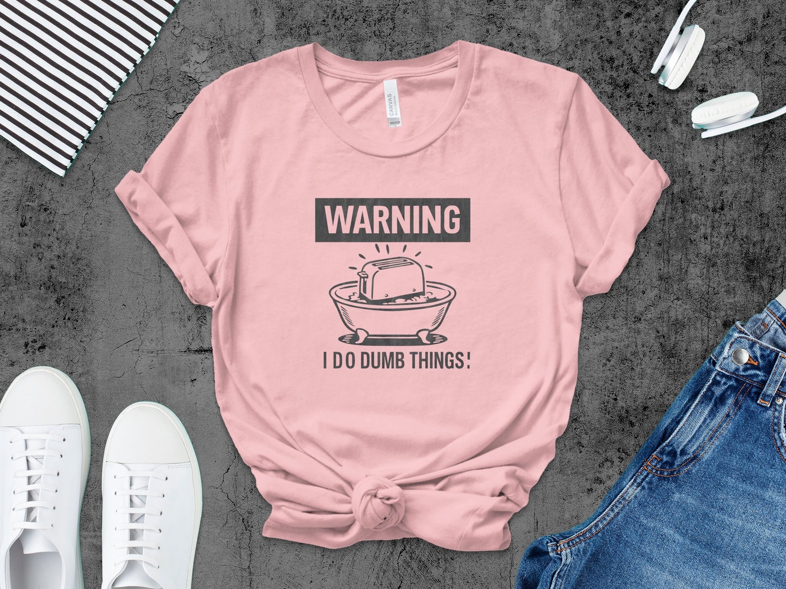 Funny Warning Toaster T-shirt, I Do Dumb Things Quote, Unique Graphic ...