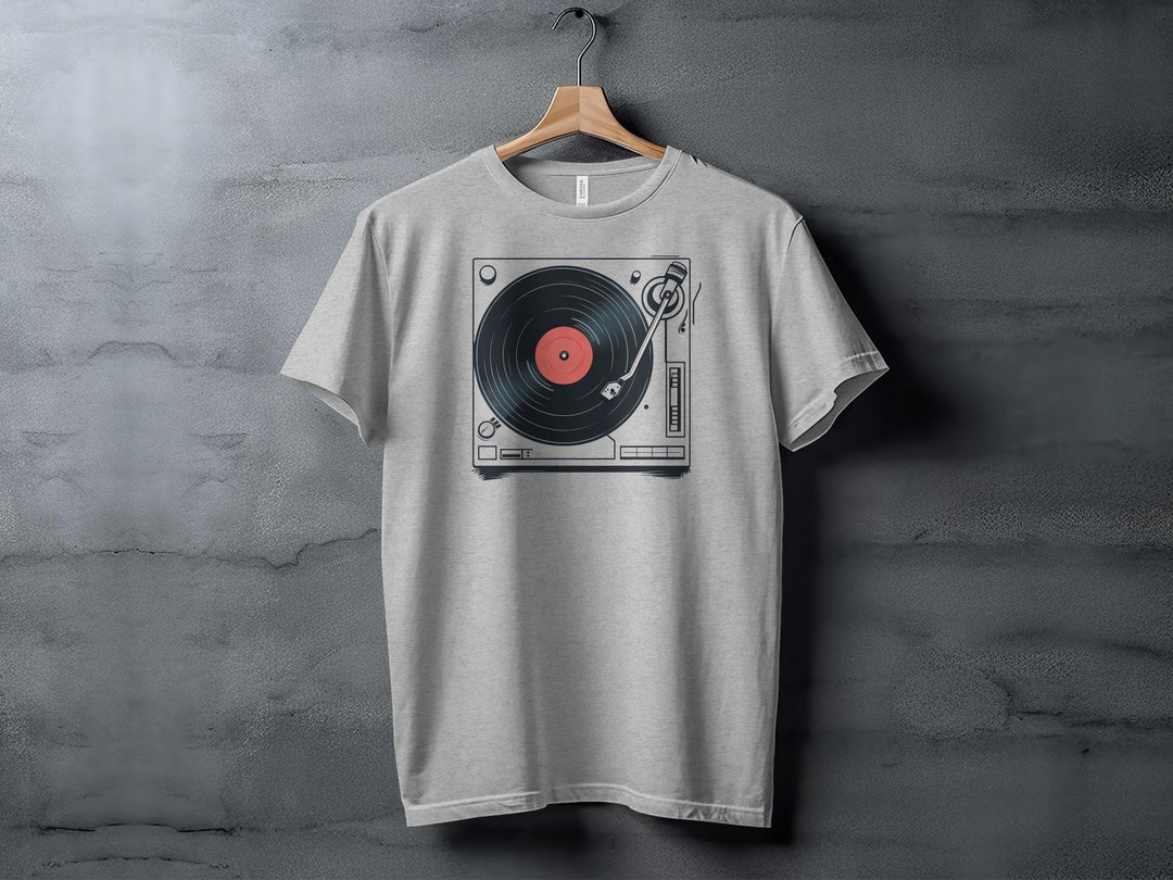 Vintage Turntable Vinyl Record Player Graphic T-shirt, Music Lover Tee ...