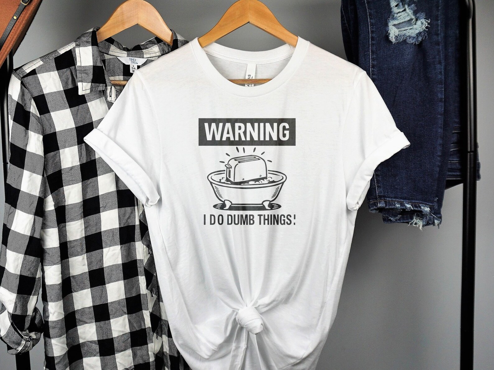 Funny Warning Toaster T-shirt, I Do Dumb Things Quote, Unique Graphic ...