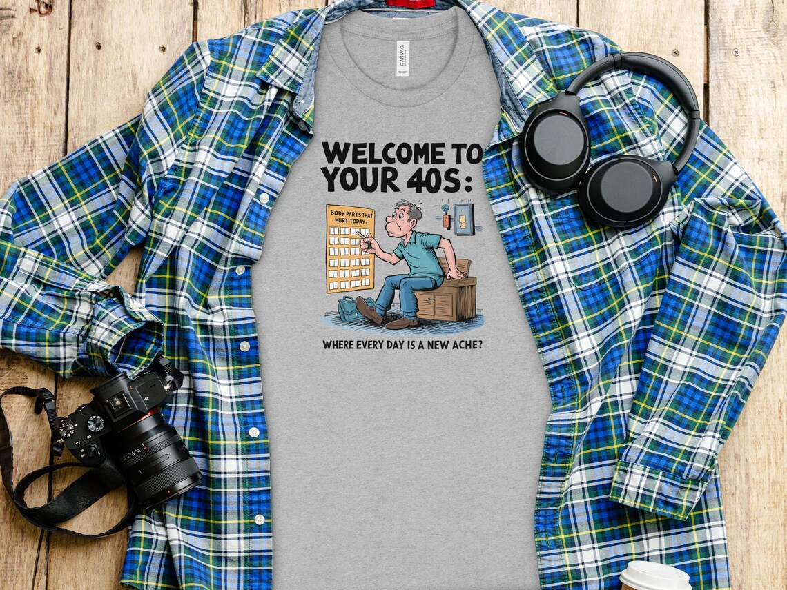 Funny 40th Birthday T-shirt, Welcome to Your 40s Cartoon, Novelty Gift ...