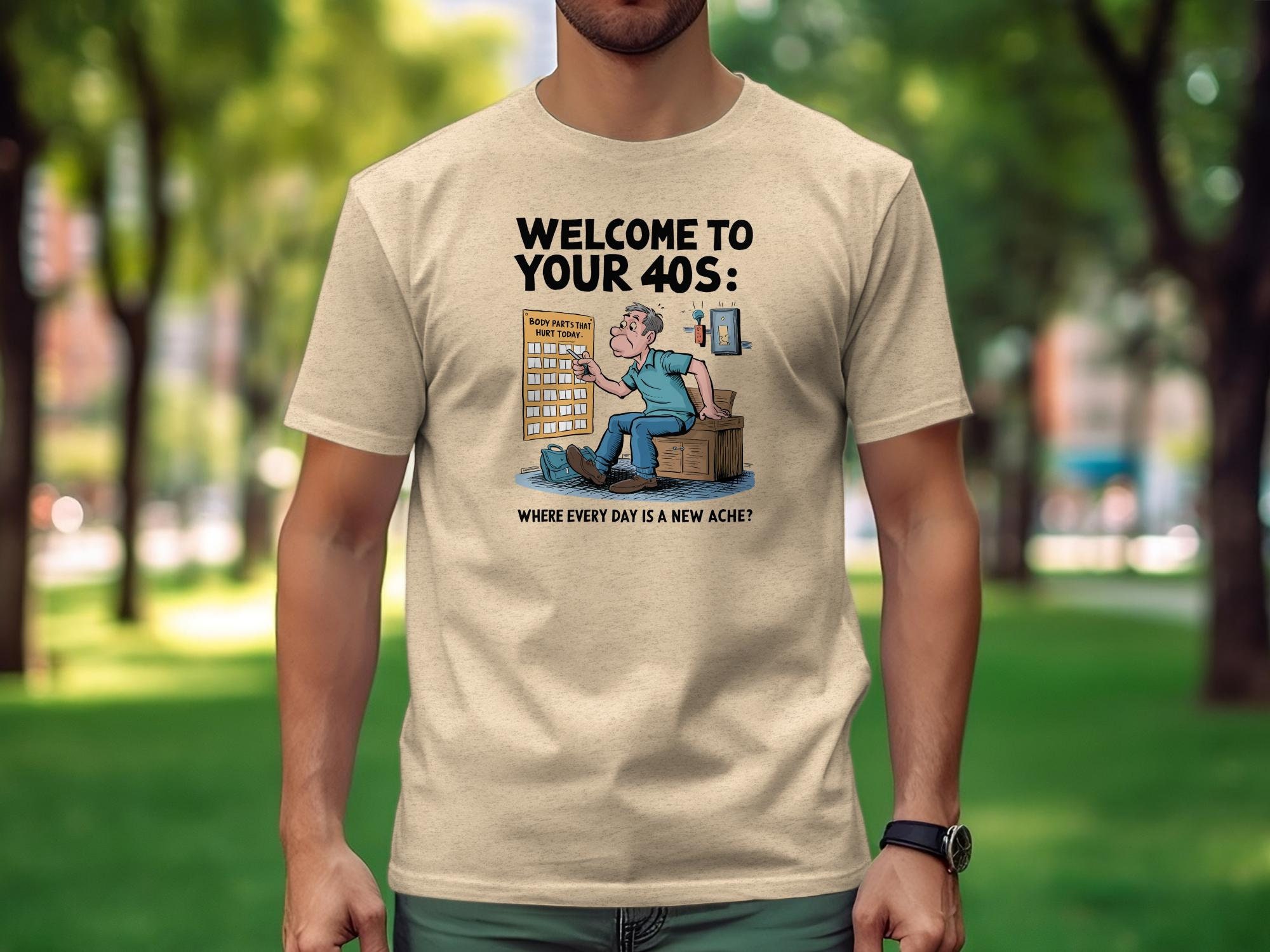 Funny 40th Birthday T-shirt, Welcome to Your 40s Cartoon, Novelty Gift ...