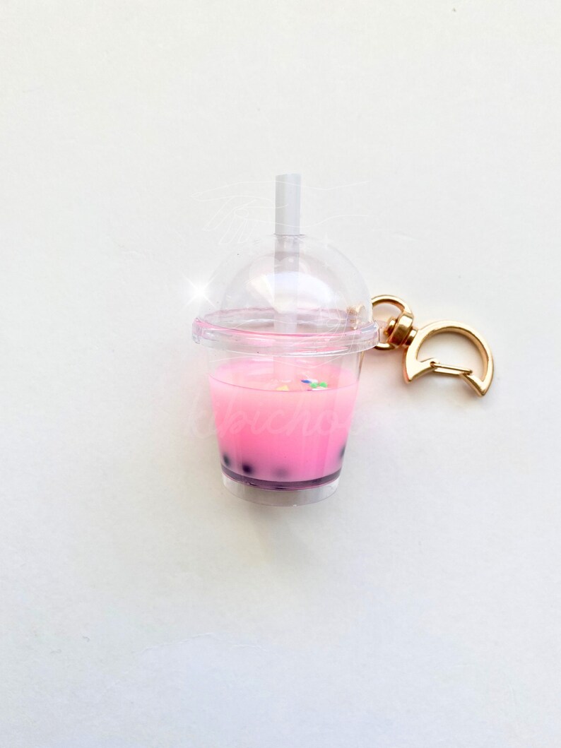Boba Milk Tea Keychain Bubble Tea Drink Key Ring Kawaii Drink Key Chain ...