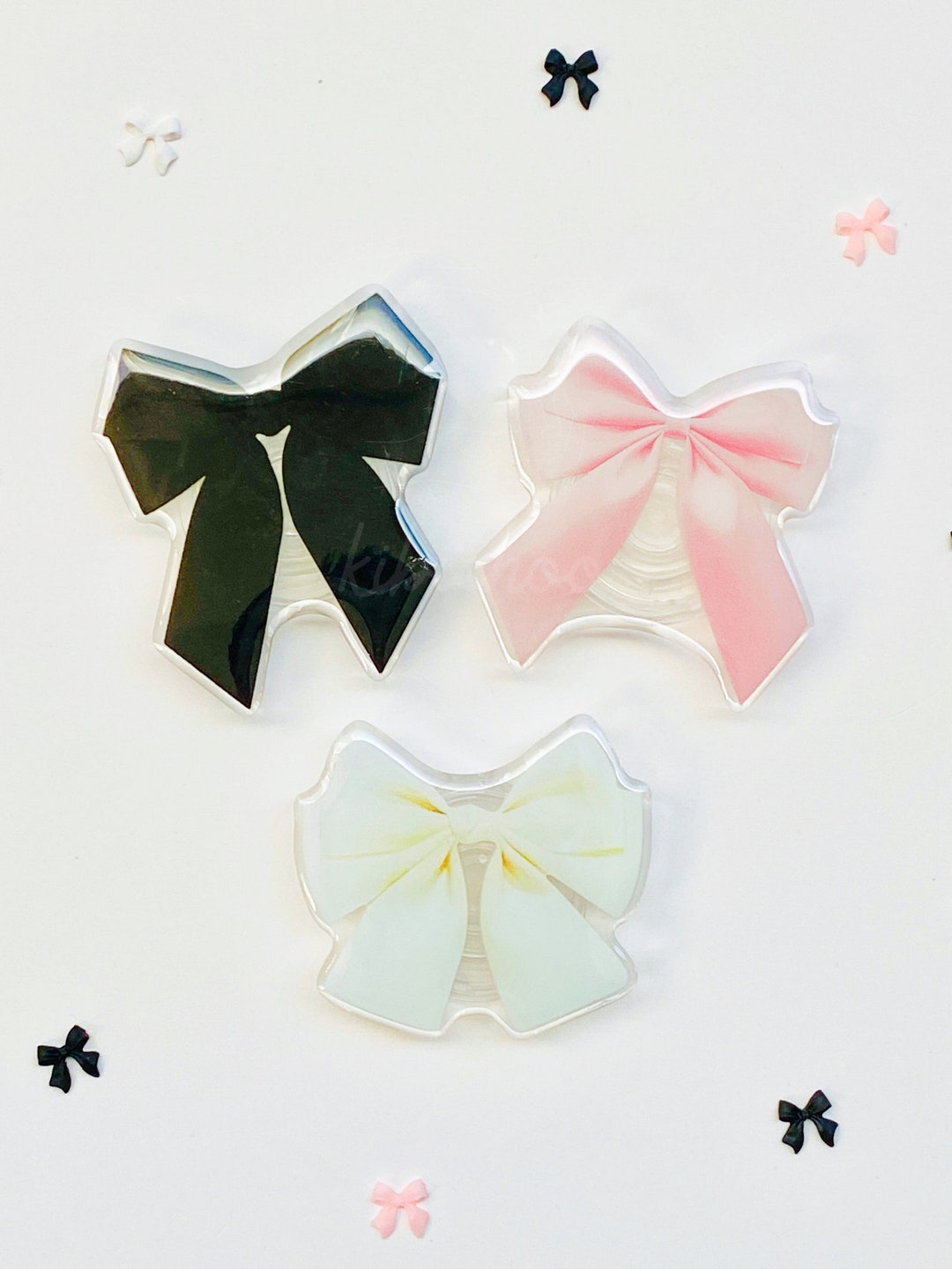 Coquette Phone Grip | Bow Phone Grip | Pink Bow | White Bow | Black Bow ...
