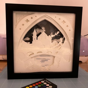 A fourth Wing Inspired Shadow Light Box With Leds & Dragons Fantasy ...