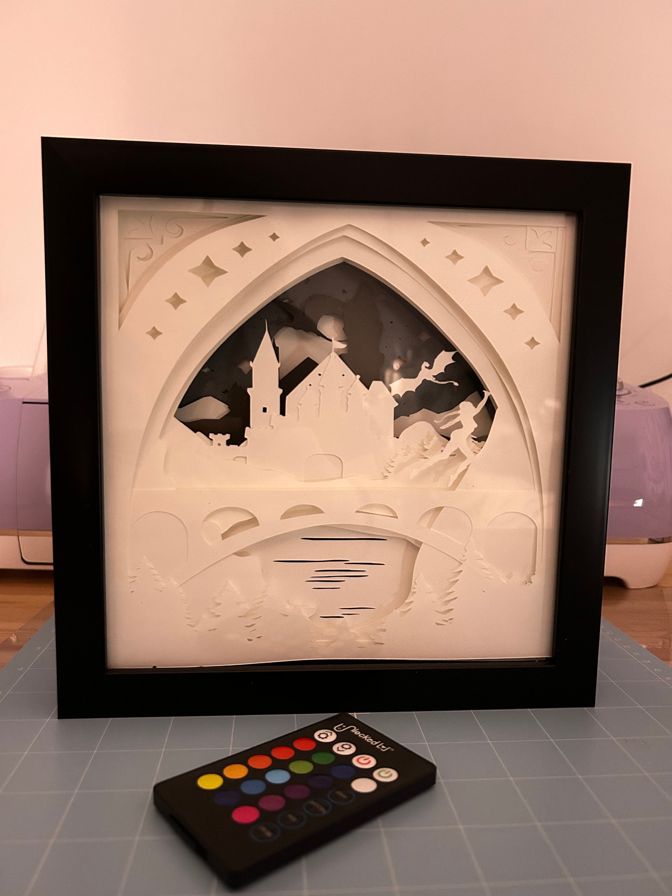 A fourth Wing Inspired Shadow Light Box With Leds & Dragons Fantasy ...