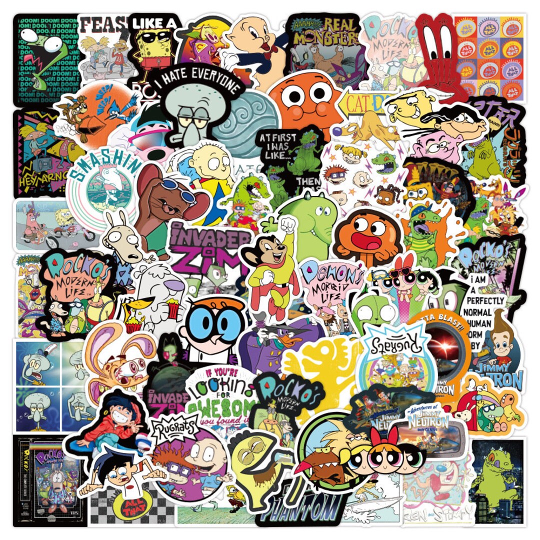 Classic 90s and 2000s Nostalgic Cartoon Stickers Decals Decals for ...