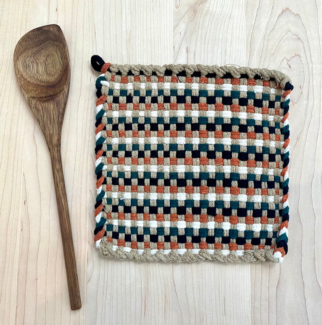 Handmade Woven Potholder Large Hot Pad Trivet 8 X 8 Pro Size Loom - Etsy