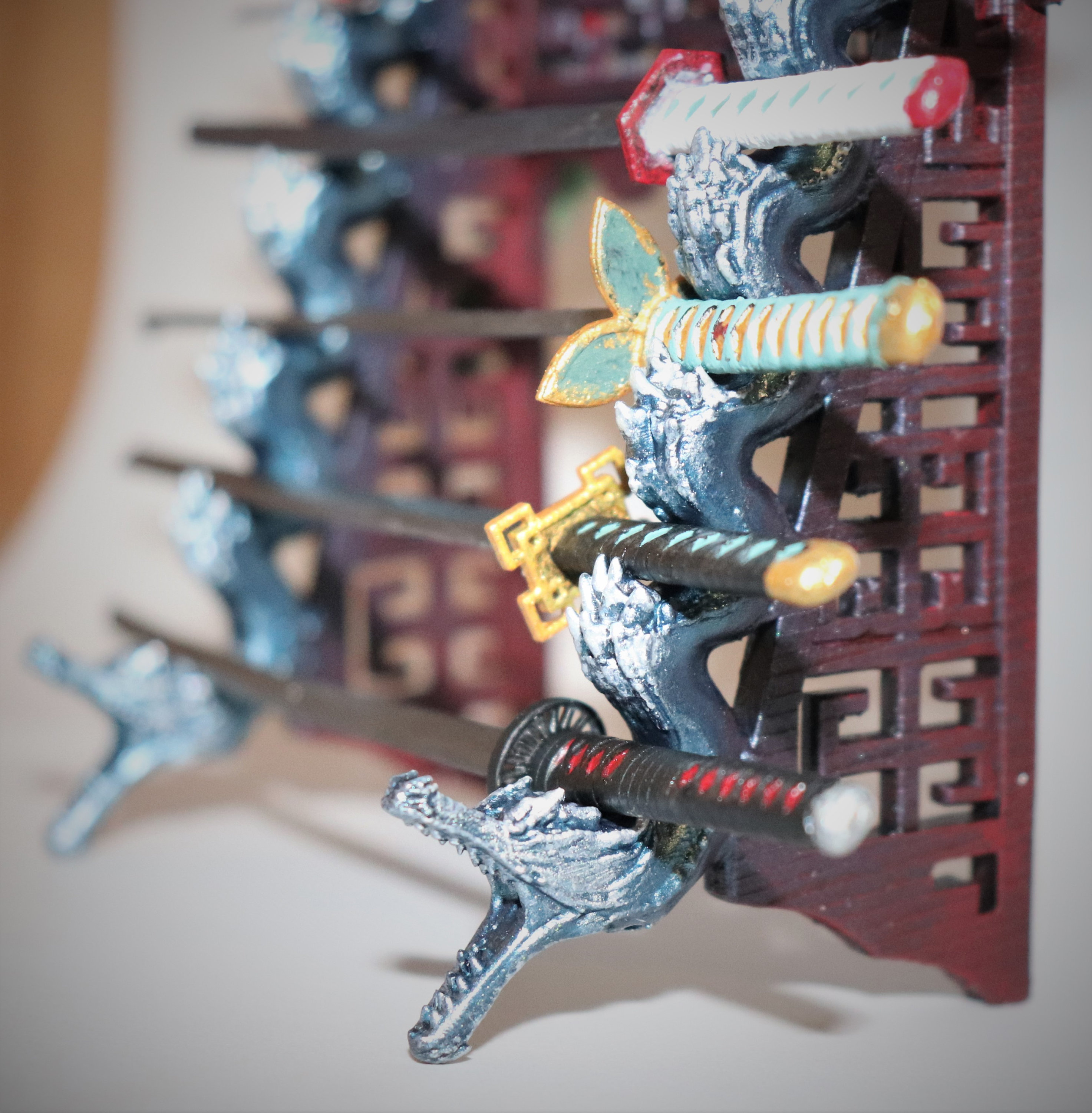 Anime Swords With Custom Dragon Sword Rack - Etsy