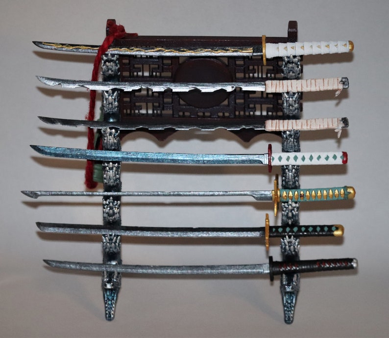 Anime Swords With Custom Dragon Sword Rack - Etsy