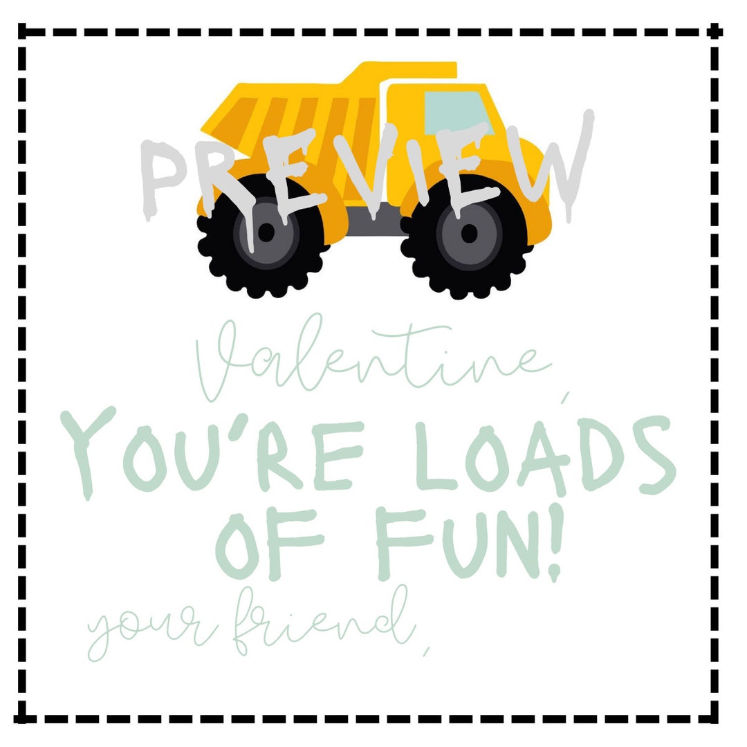 Dump Truck Valentine Printable - Etsy