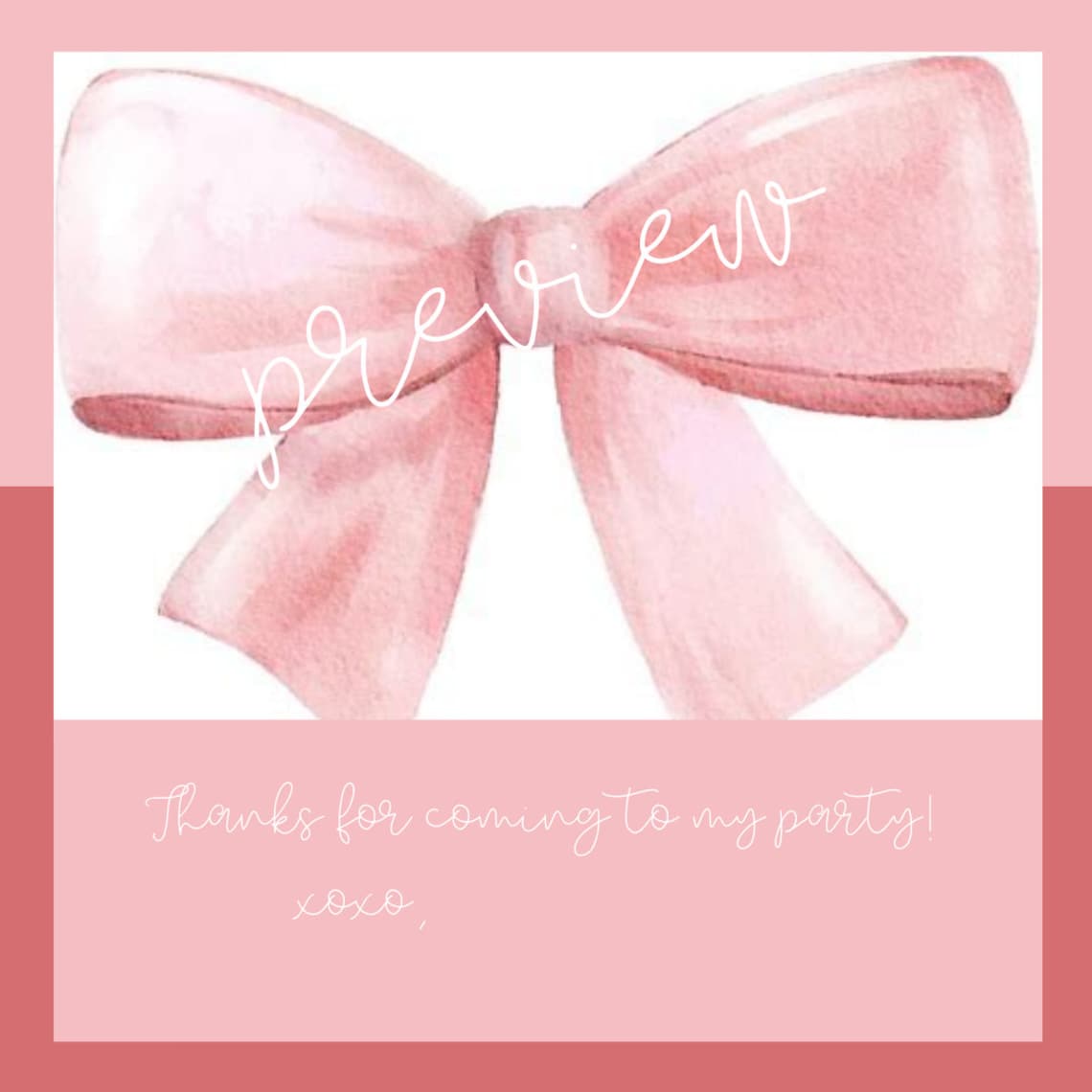 Bow Thank You Card - Etsy