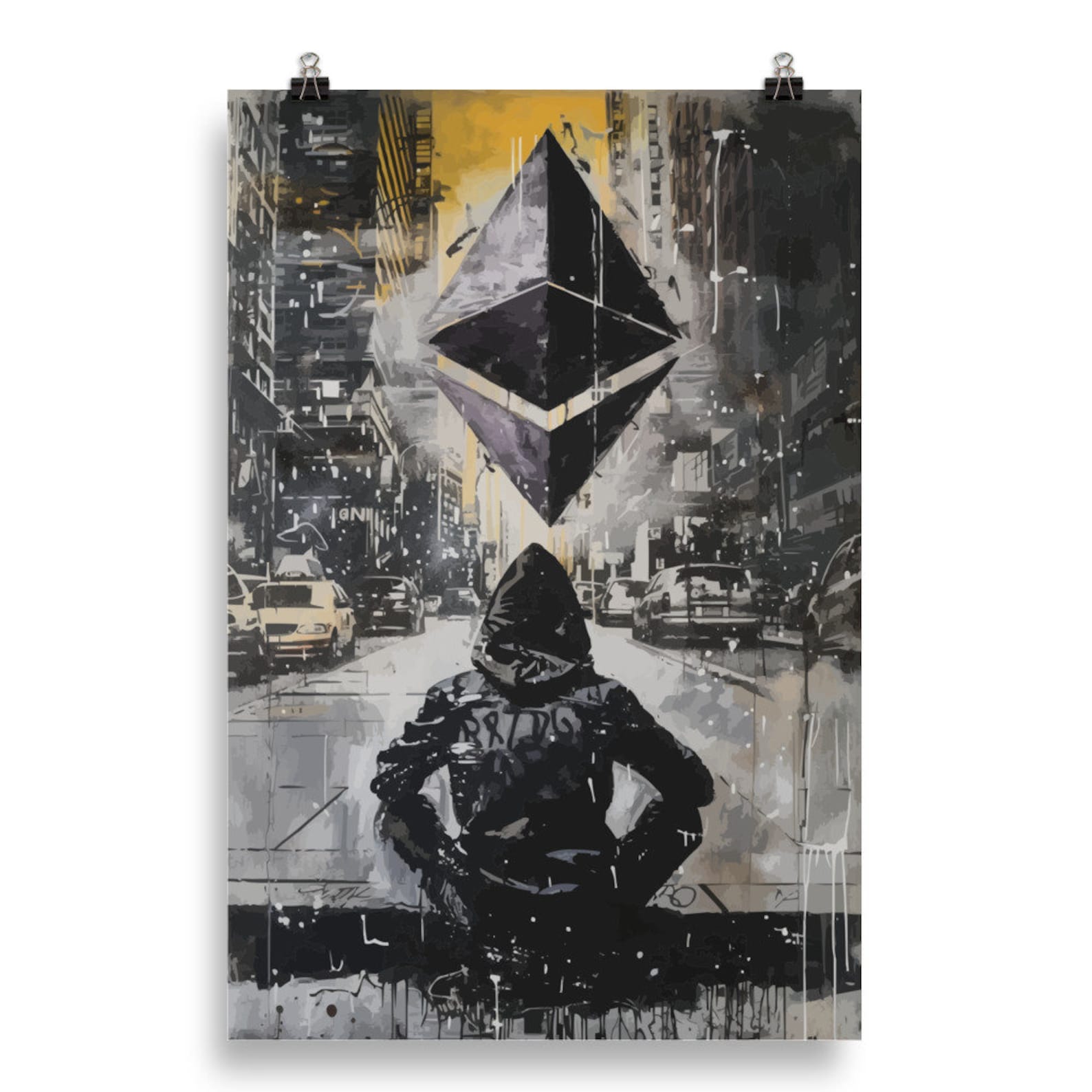 Ethereum Banksy Inspired Poster 1, Cryptocurrency Home Art, Crypto ...