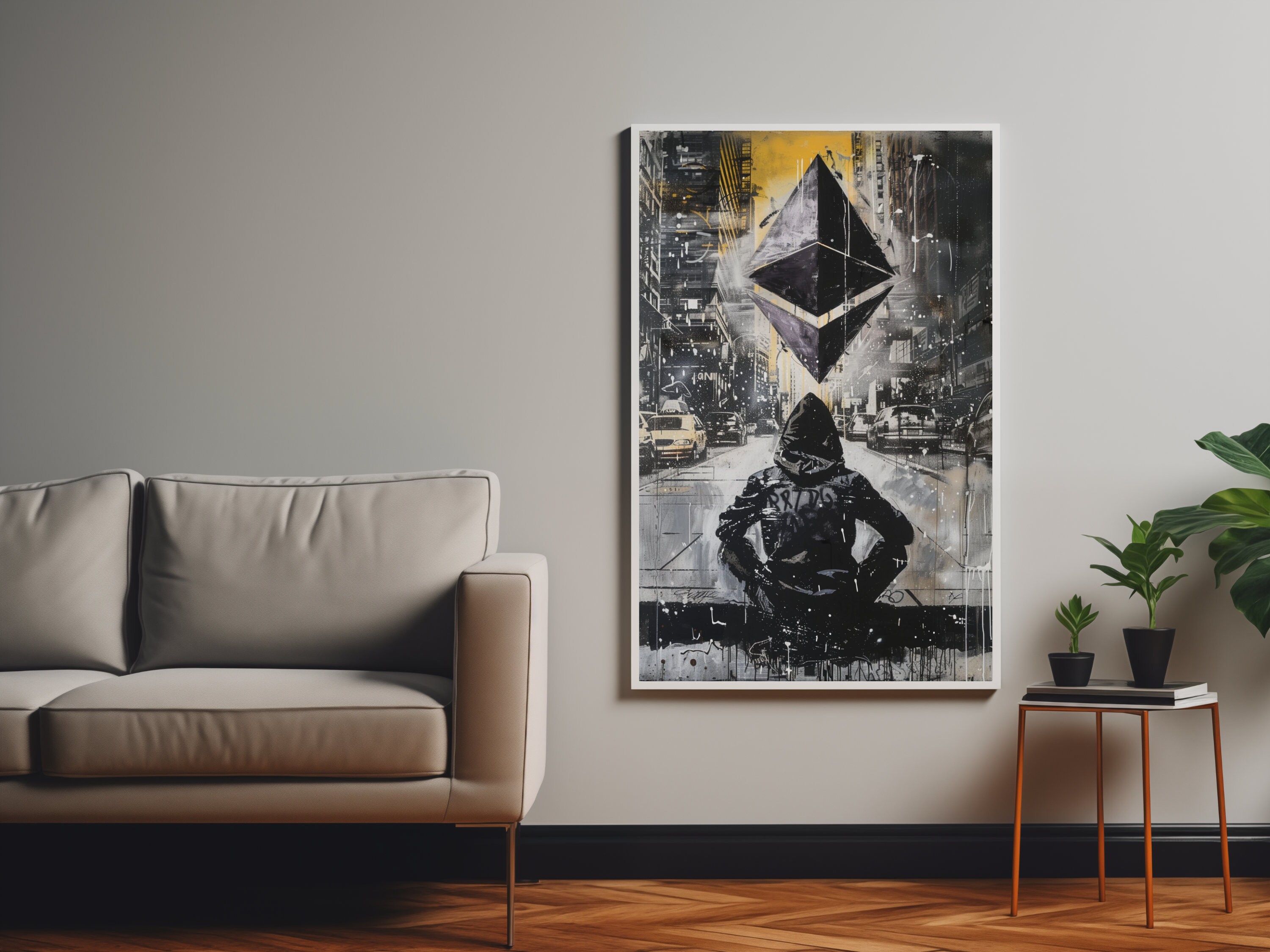 Ethereum Banksy Inspired Poster 1, Cryptocurrency Home Art, Crypto ...