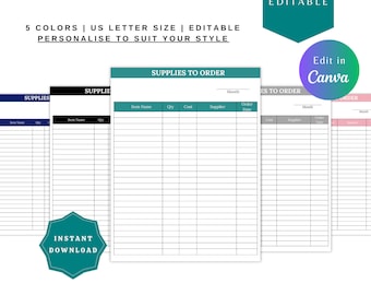 Printable Inventory Tracker, Inventory Log, Craft Business Supplies Log ...