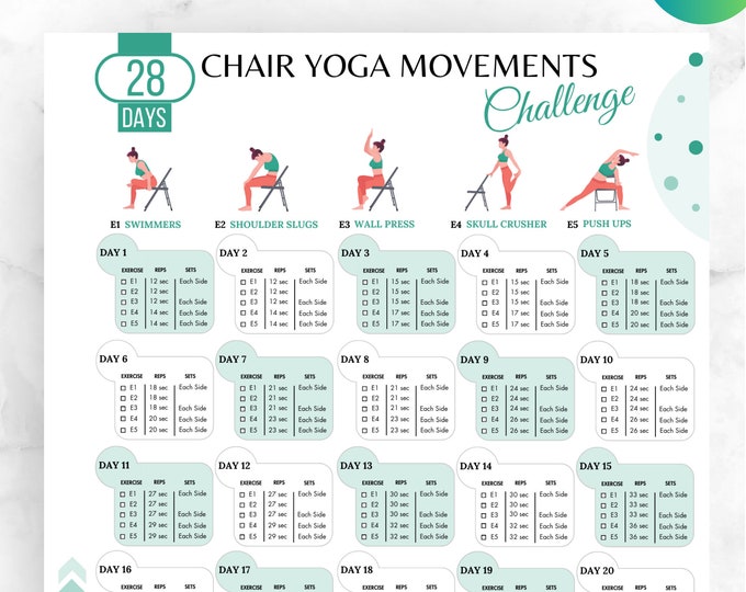 30 Day Chair Yoga Seniors Challenge chair Workout Chair Yoga Guide ...