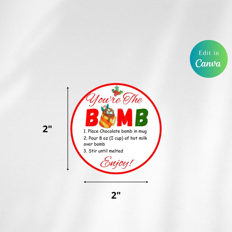 Editable HOT CHOCOLATE Bomb Tag, Youre the Bomb Tag, You're the Bomb ...