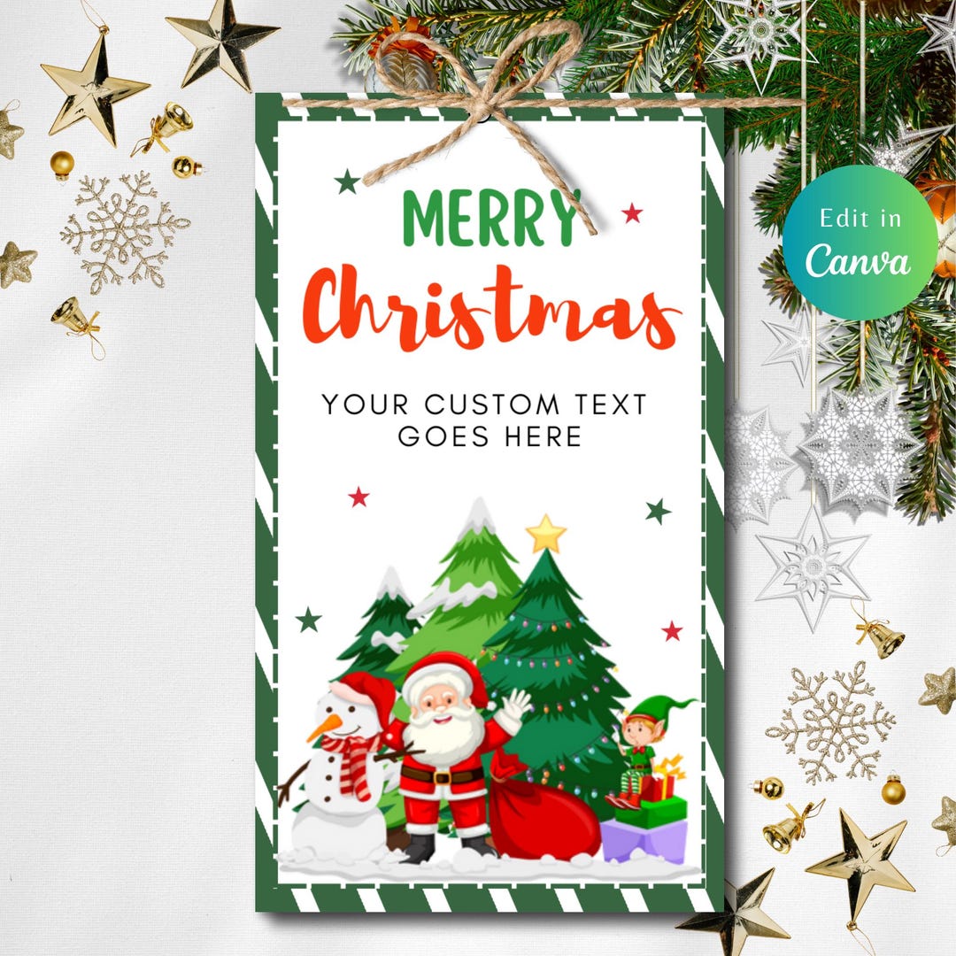 Editable CHRISTMAS Gift Tags, Elf and Santa Template, Kids & Teachers ...