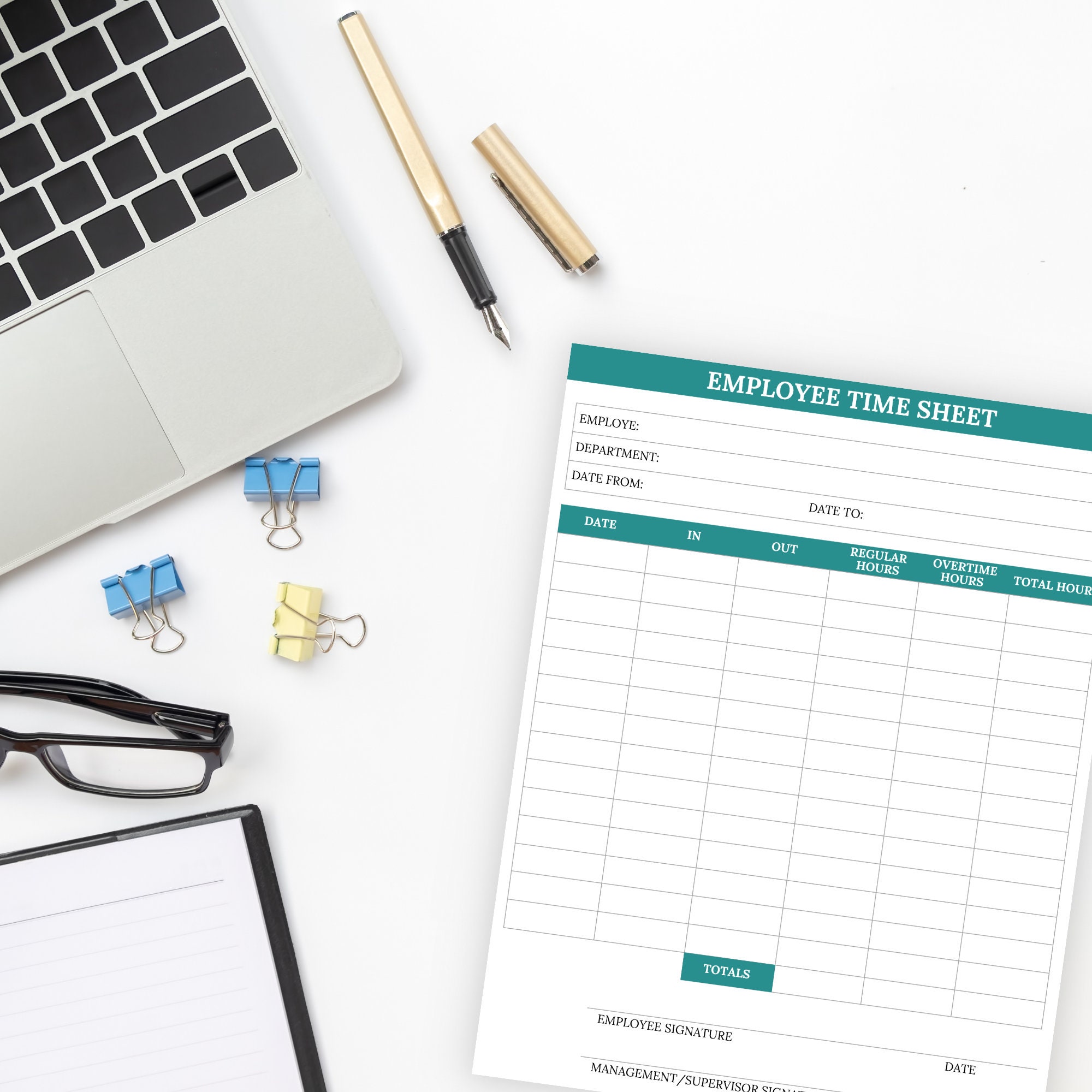 Editable EMPLOYEE TIME SHEET, Time Keeping Log, Printable Time Sheet ...