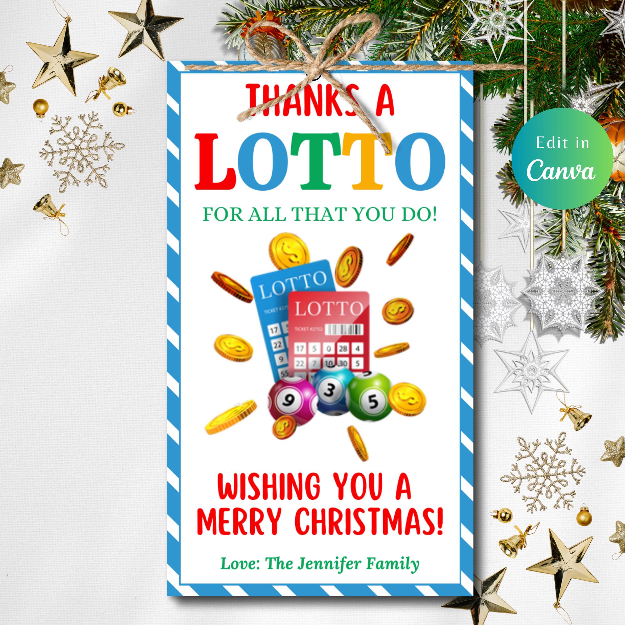 Editable THANKS LOTTO for All That YOU Do Tag, Thank You Tag, Thanks a ...