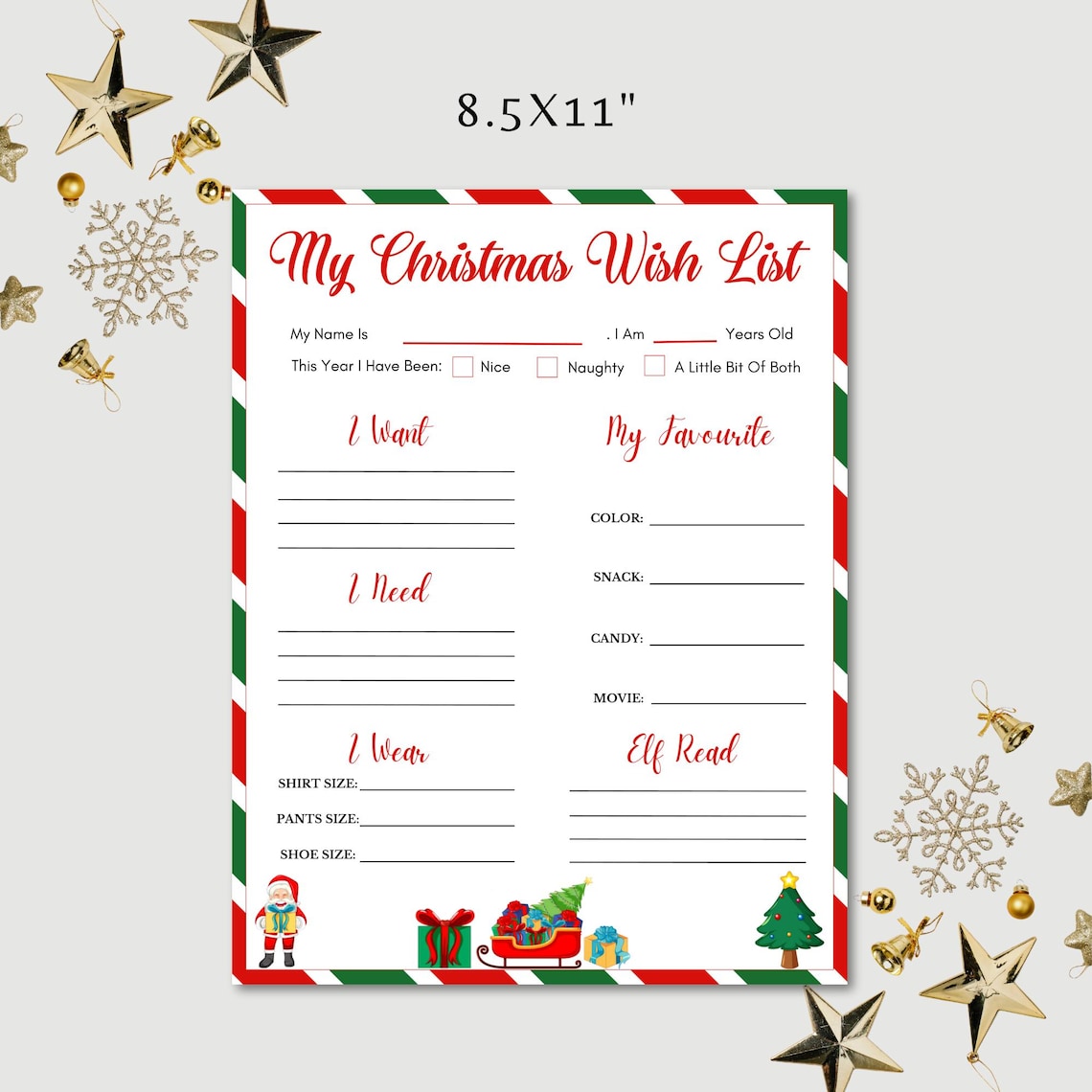Editable CHRISTMAS WISH List, Letter to Santa, Christmas List, Santa ...
