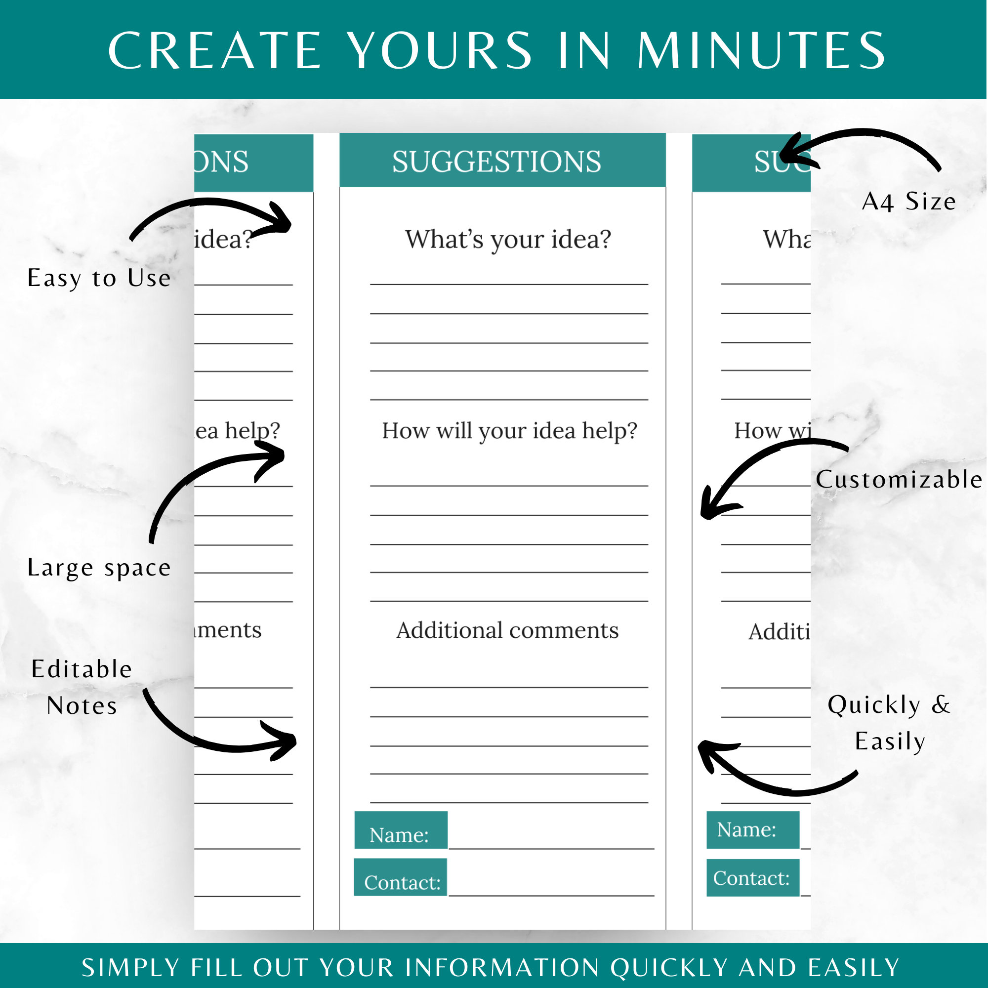 EMPLOYEE SUGGESTION CARD, Suggestion Box, Employee Suggest, Suggestion ...