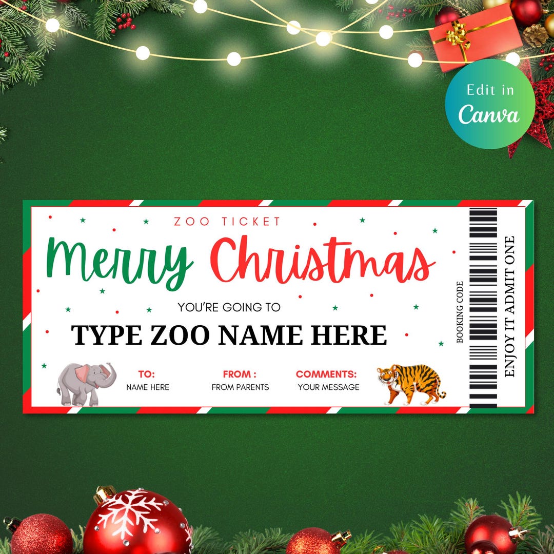 Editable Zoo Ticket Template, the Zoo, Wild Life Event, Kids Zoo ...