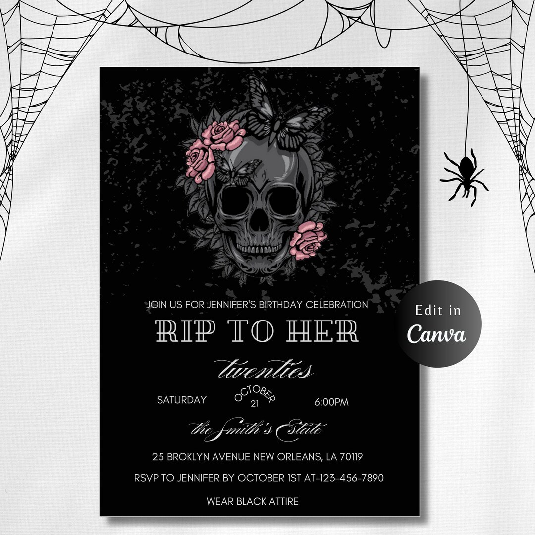Editable RIP to Twenties Birthday INVITATION Template, RIP to My 20's ...