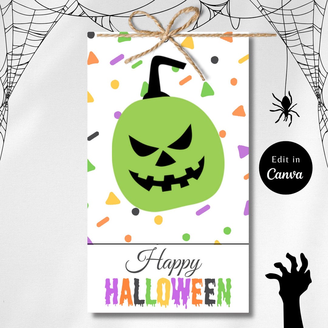 Editable POLKA DOTS Monster Witch Spider Cookie Card, School Cookie ...