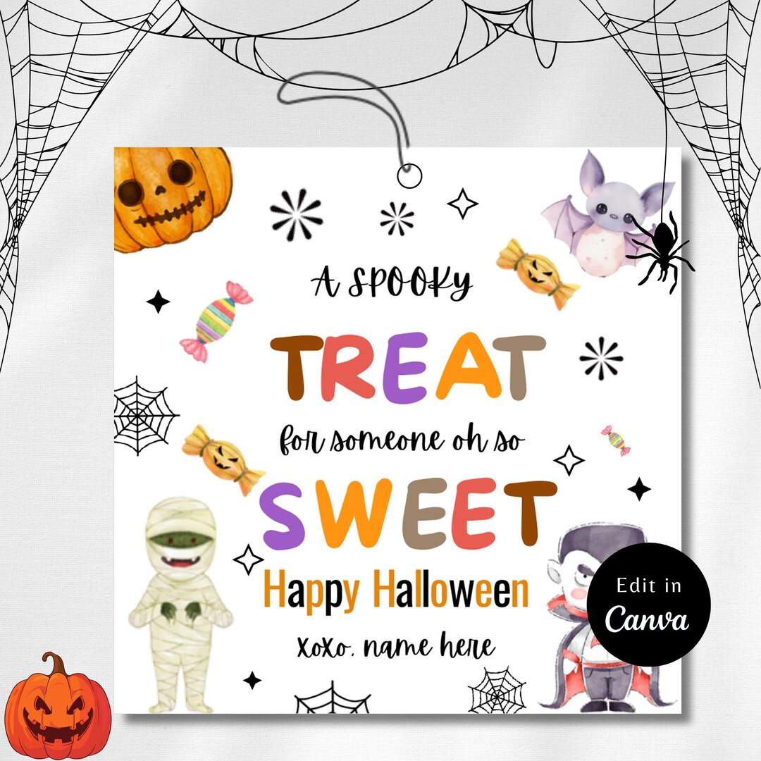 Editable A SPOOKY Treat for Someone Sweet, Halloween Party, Thank You ...