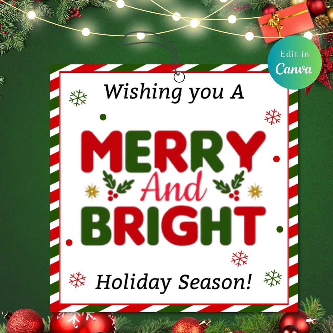 Editable WISHING YOU a Merry & Bright Holiday Season, Holiday Treat ...