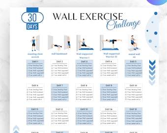 30 Day Wall Exercise Challenge Printable Wall Fitness Quick Workout ...