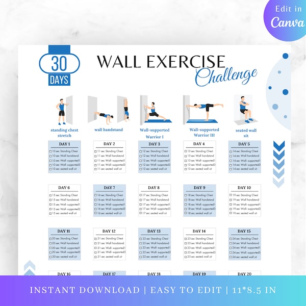 Editable 28 DAYS Chair Yoga Seniors Challenge, Chair Yoga Seniors, 28 ...