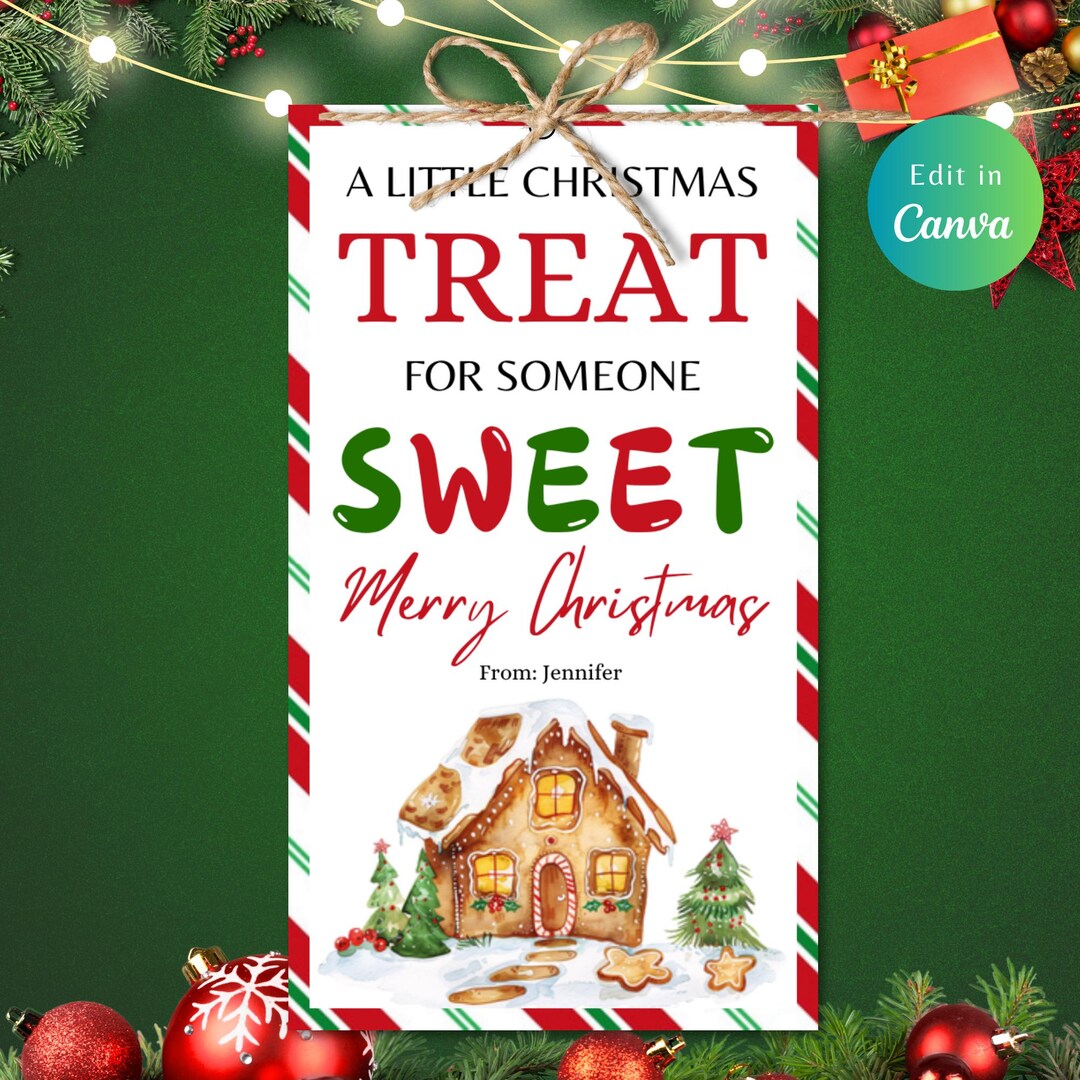 Editable Christmas Treat for Someone Sweet Gift Tag, Holiday ...
