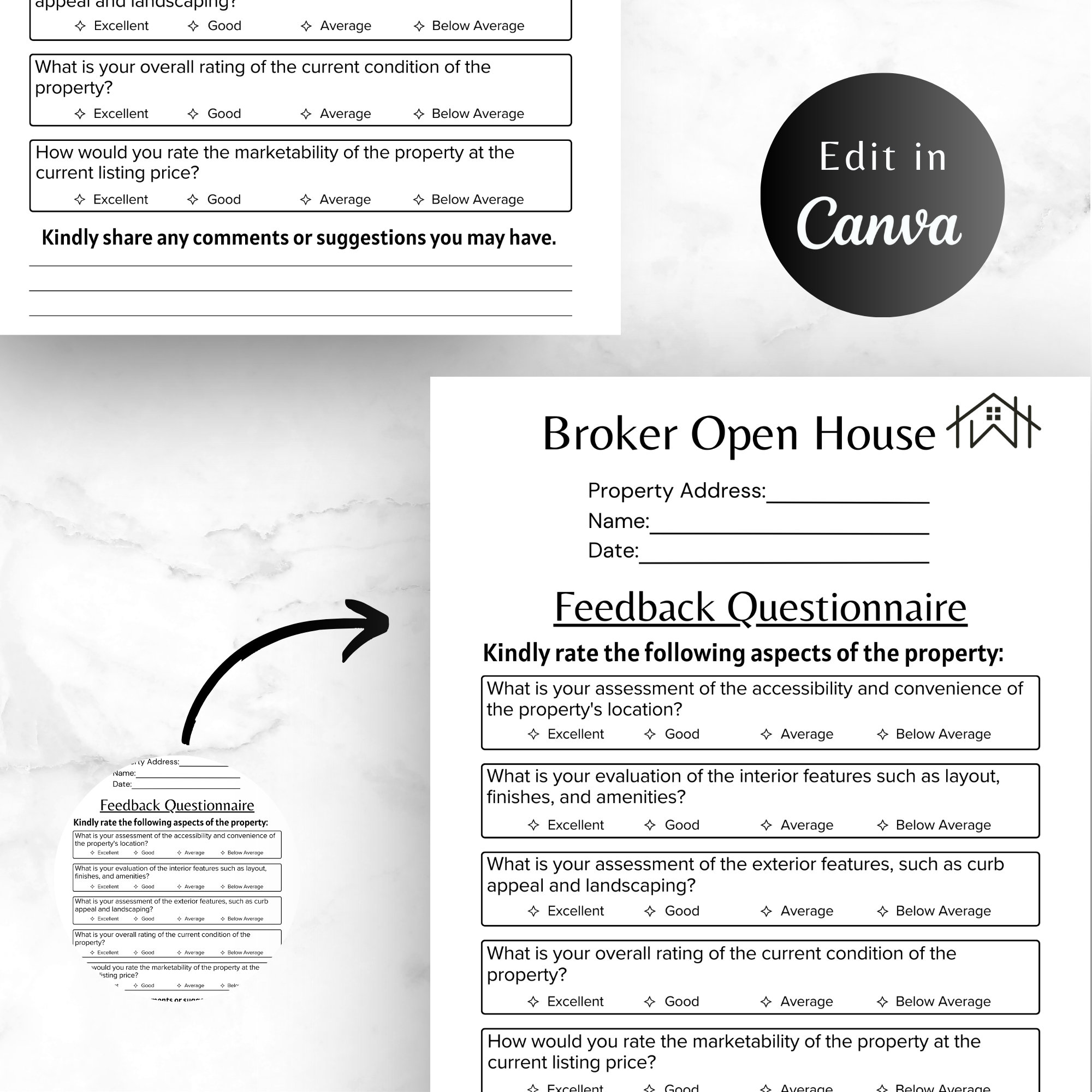 REAL ESTATE BROKER, Open House Form, Printable Questionnaire Open House ...