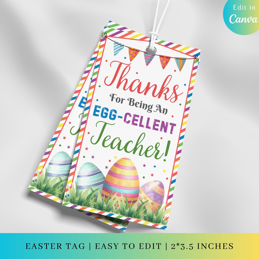 Editable EASTER TEACHER APPRECIATION Tags, Appreciation Tag, Easter ...