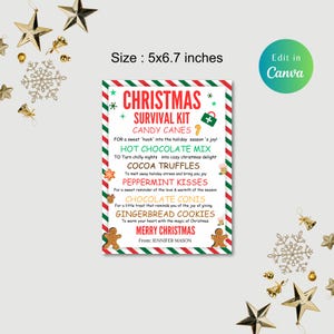 EDITABLE CHRISTMAS SURVIVAL Kit Printable, Printable Card, Editable ...