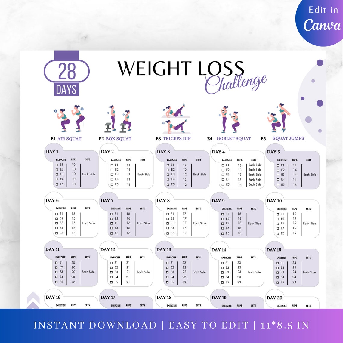 28 DAYS LOSE WEIGHT Challenge, Weight Lose Guide, Weight Management ...