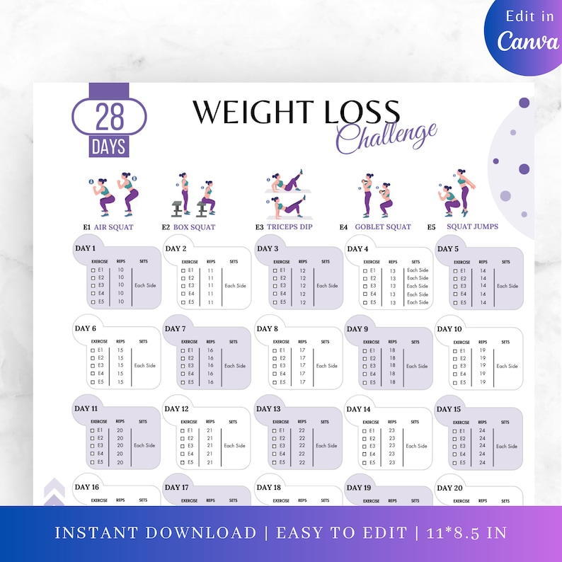 28 DAYS LOSE WEIGHT Challenge, Weight Lose Guide, Weight Management ...