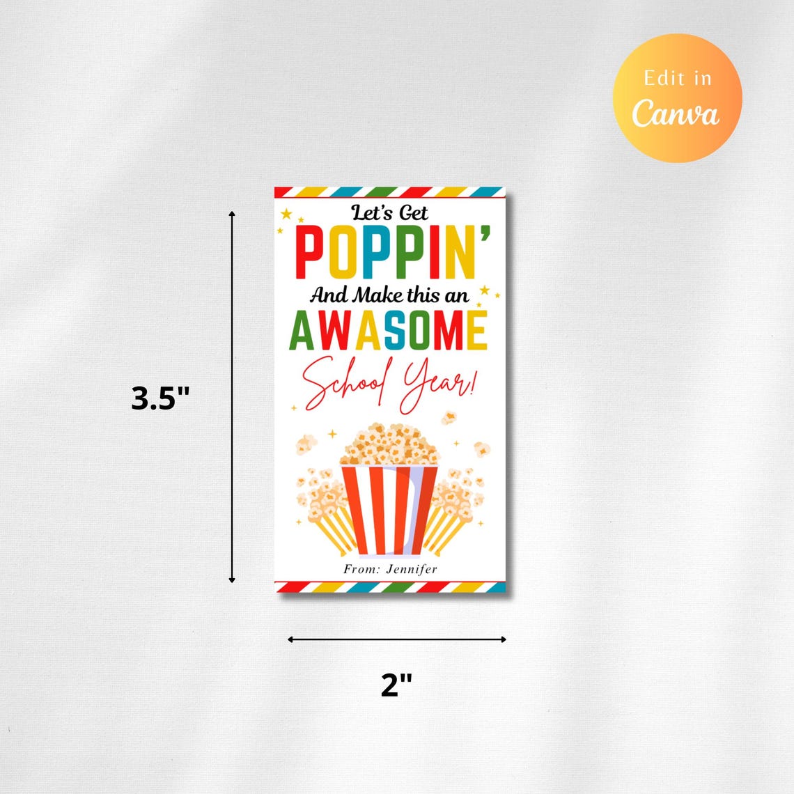 PRINTABLE LET'S GET Poppin' and Make This an Awesome School Year Tag ...