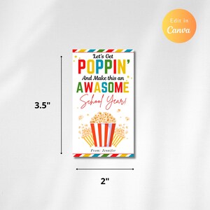 PRINTABLE LET'S GET Poppin' and Make This an Awesome School Year Tag ...