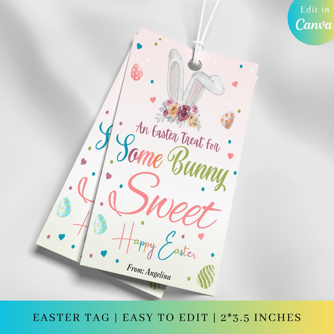Editable EASTER FRIEND Gift Tag, Instant Download, Bunny Cookies ...