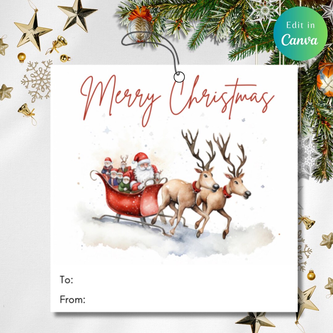 Editable DIGITAL CHRISTMAS Gift Tags, Christmas Gift Tags,printable ...