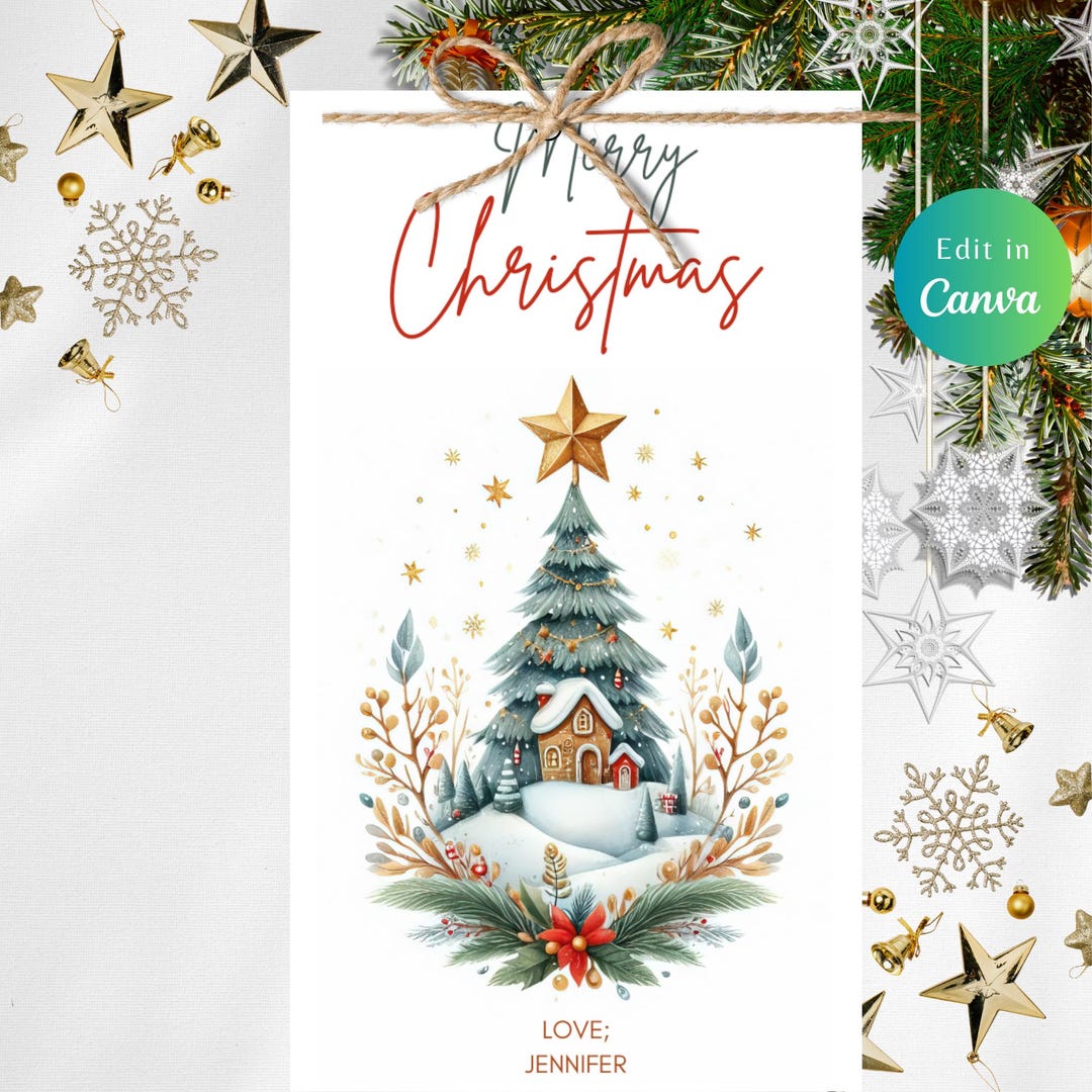 EDITABLE CHRISTMAS FAVOR Tags Holiday Gift Tags Merry Christmas Holiday ...