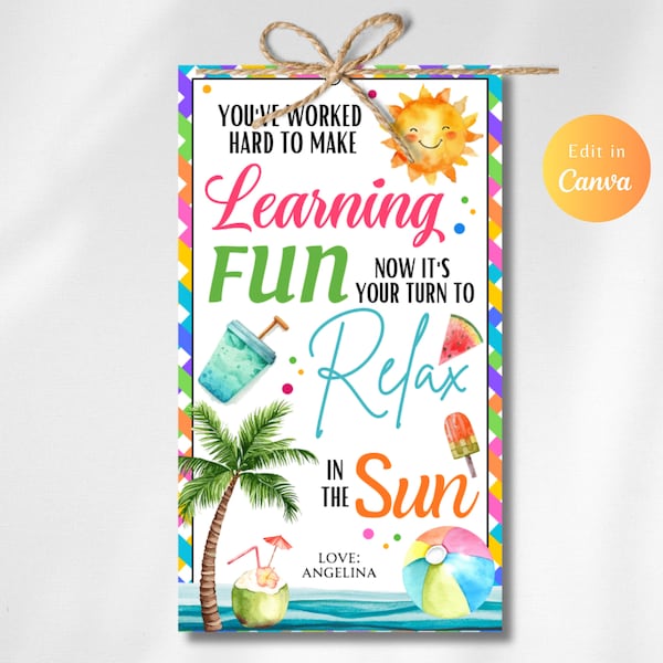 Editable Goodbye Lesson Plans, Hello Sun Tan Gift Tag, End of School ...
