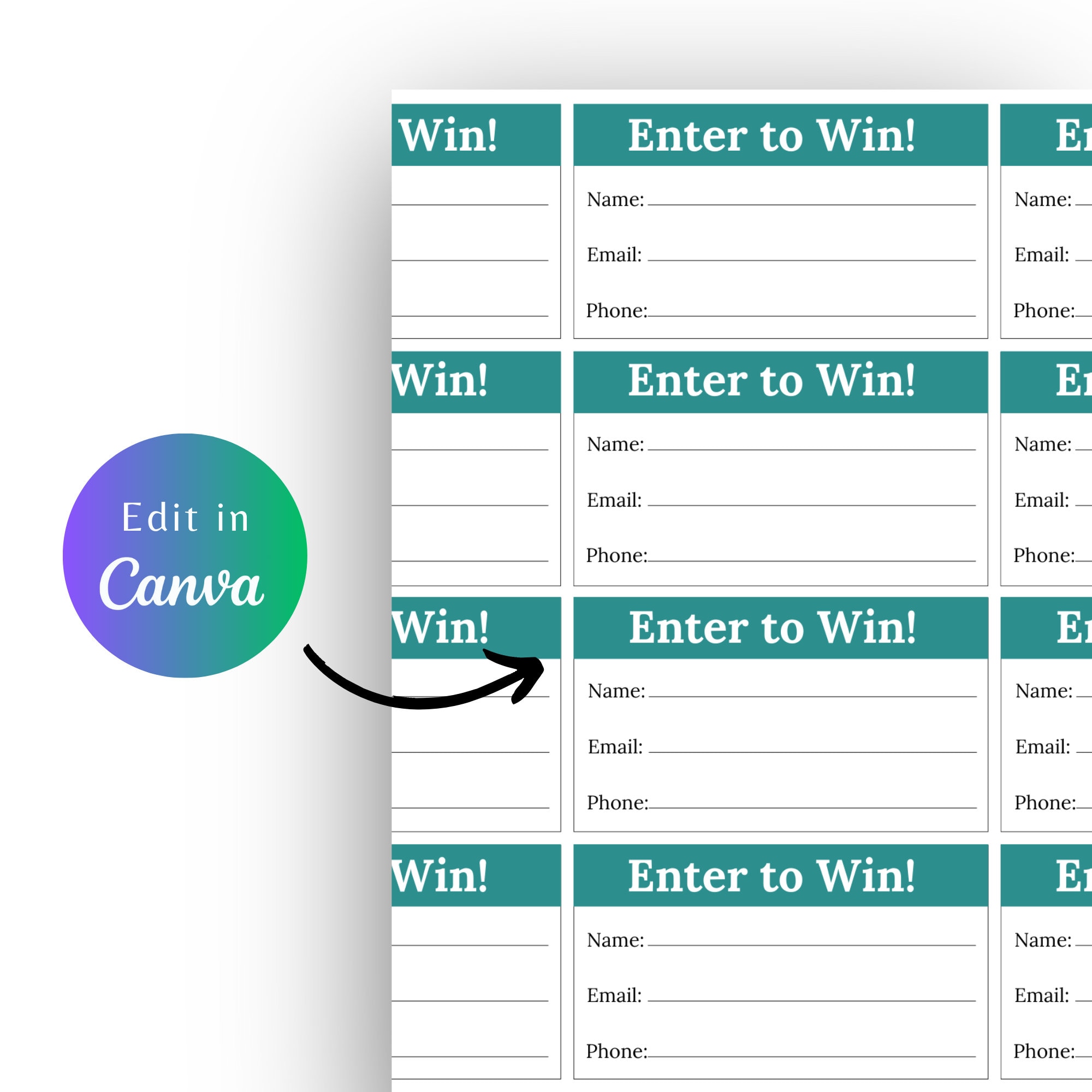 EDITABLE RAFFLE TICKET, Raffle Template, Fillable Ticket, Custom Raffle ...