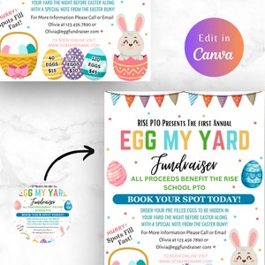 Editable EASTER EGG My Yard Fundraiser Flyer, Egg My Yard, Fundraiser ...