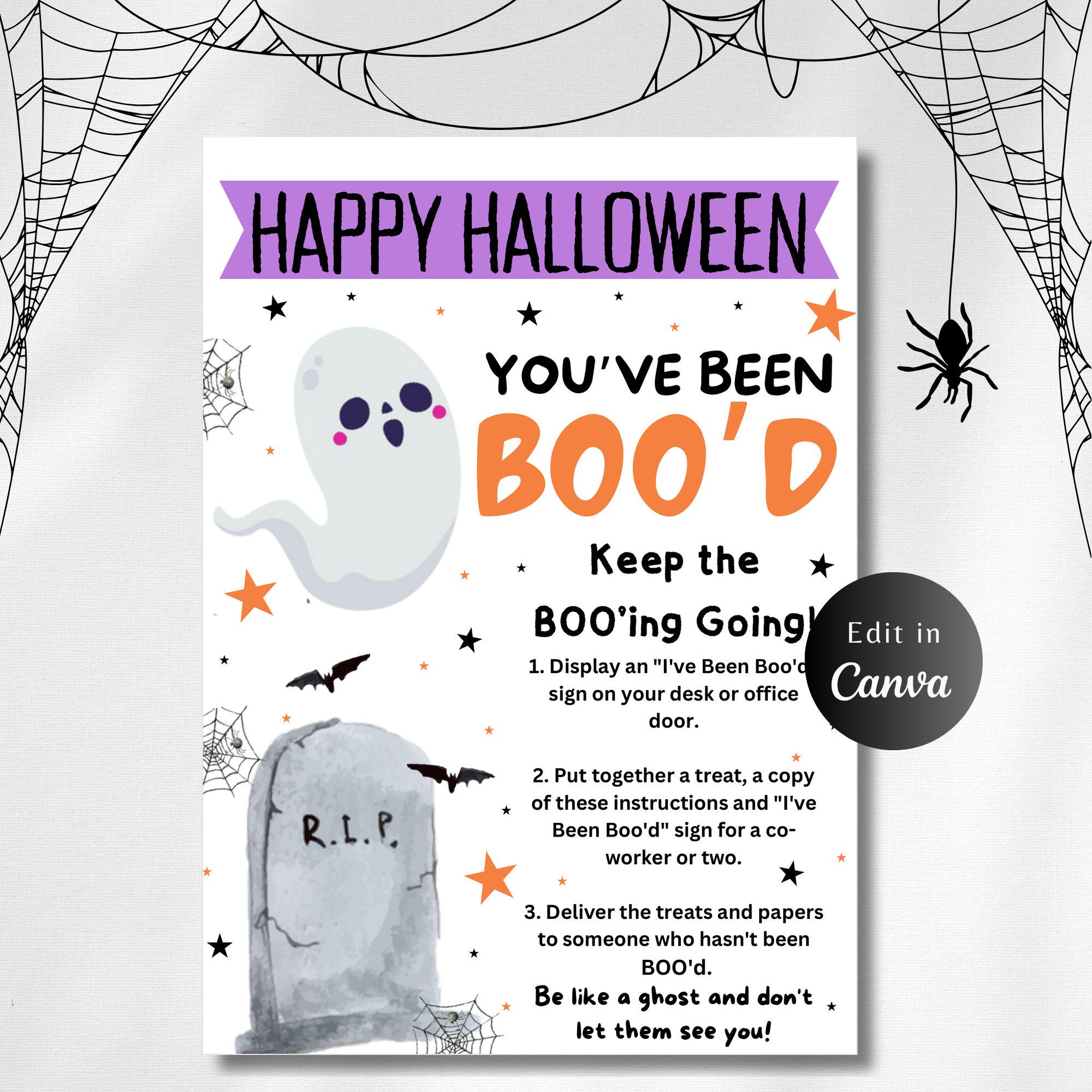 Editable YOU'VE BEEN Boo'd Signs, Halloween, Printable, Boo'd, Booed ...