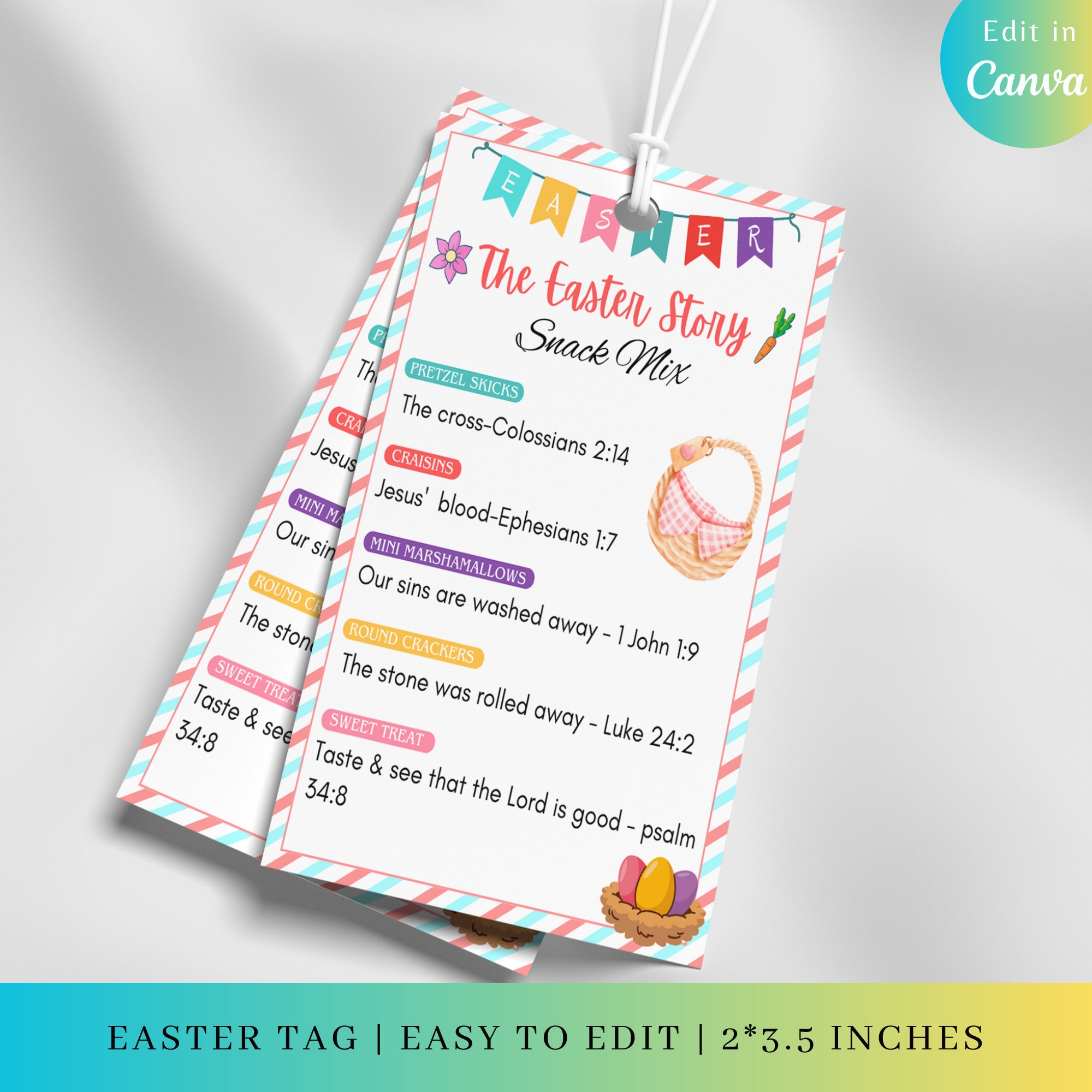 Editable EASTER STORY Snack Mix Activity, Snack Mix, Easter Story ...