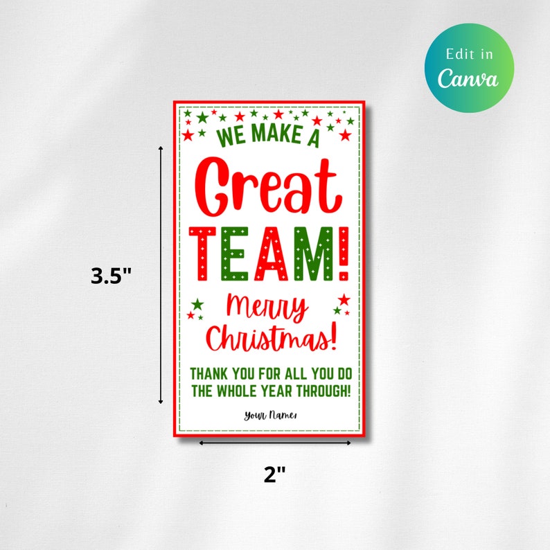 We Make a Great Team Tags Christmas Gift Tags Holidayteam Member Tag ...