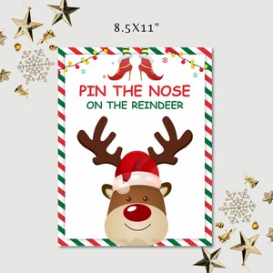 Editable PIN the Nose on the REINDEER, Pin the Nose, Nose on the ...